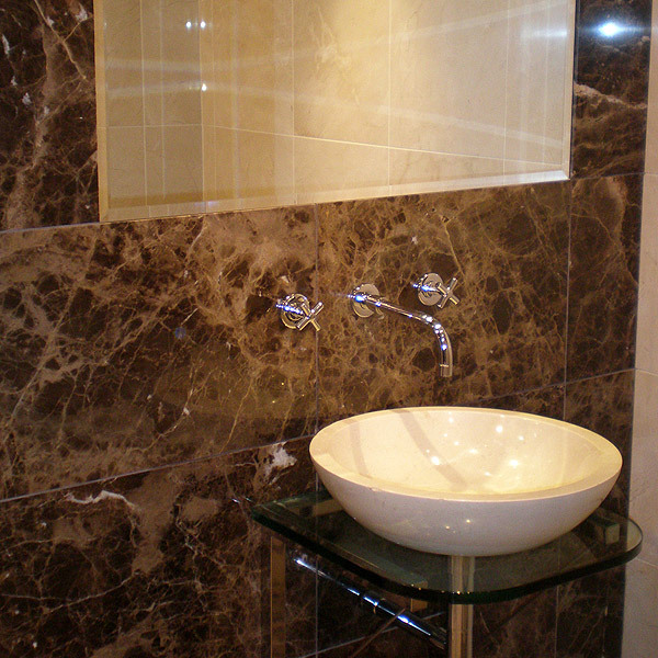 Solid Sink out of Moleanos Limestone, polished finish. New!